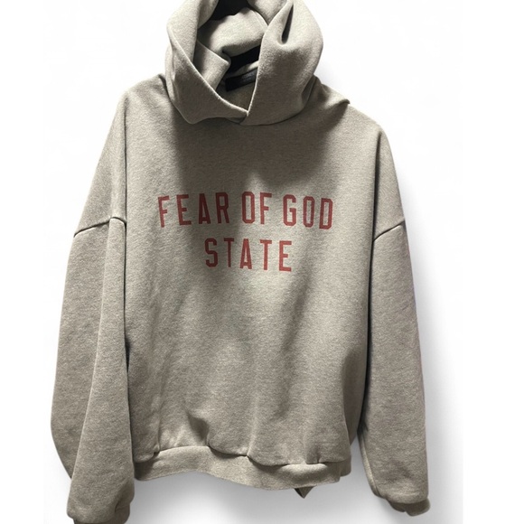 Fear of God | Shirts | Fear Of God State Hoodie In Gray With Red ...